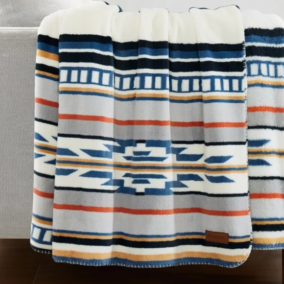 Pendleton | Bedding | New Pendleton Saltillo Stripe Western Multicolor Fleece 5 X 70 Blanket Nwt ...
